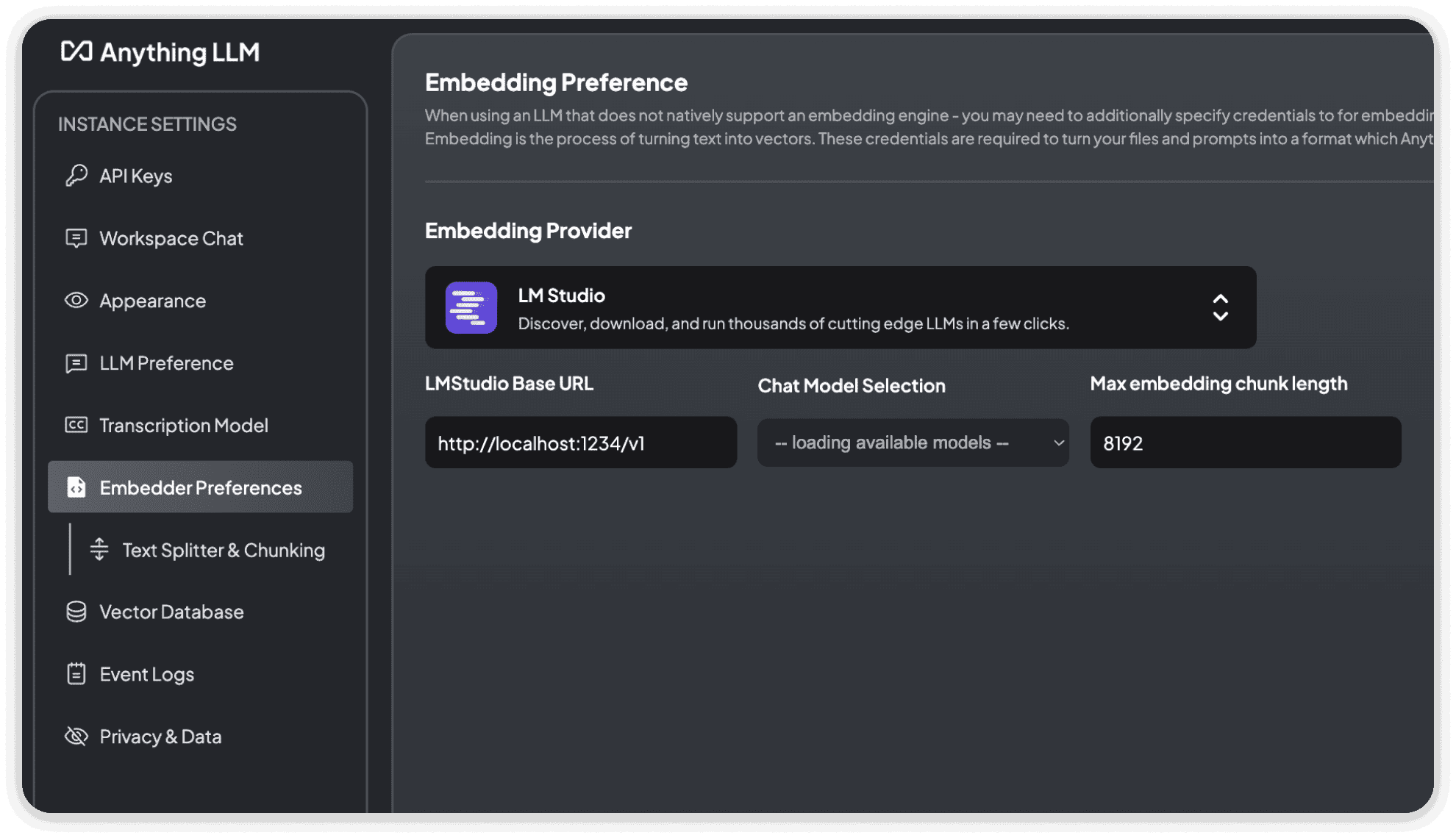 LM Studio Embedder ~ AnythingLLM