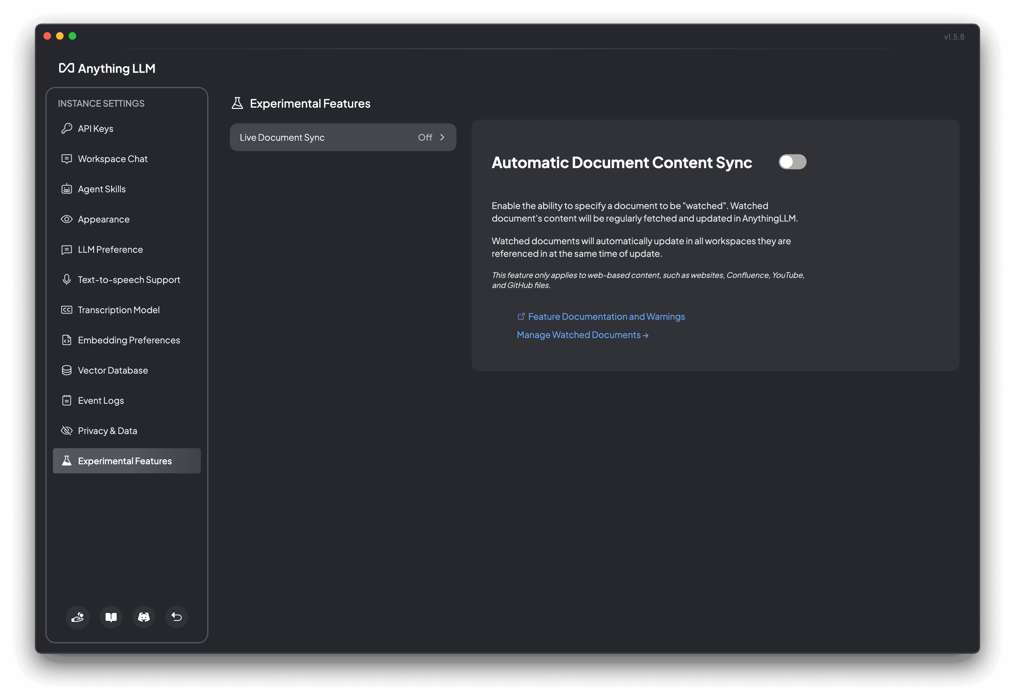 Automatic document sync ~ AnythingLLM