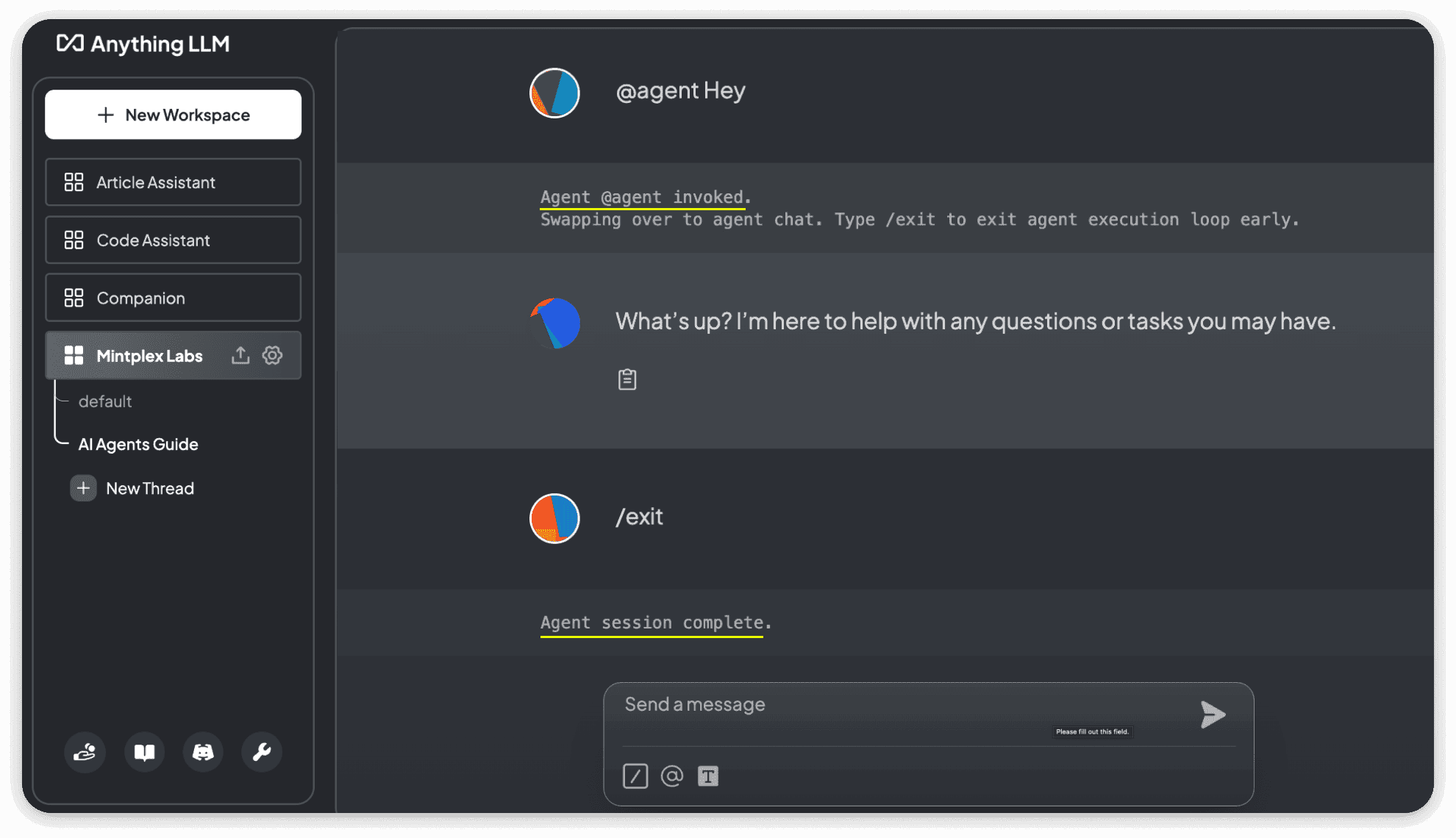 AI Agent Usage ~ AnythingLLM