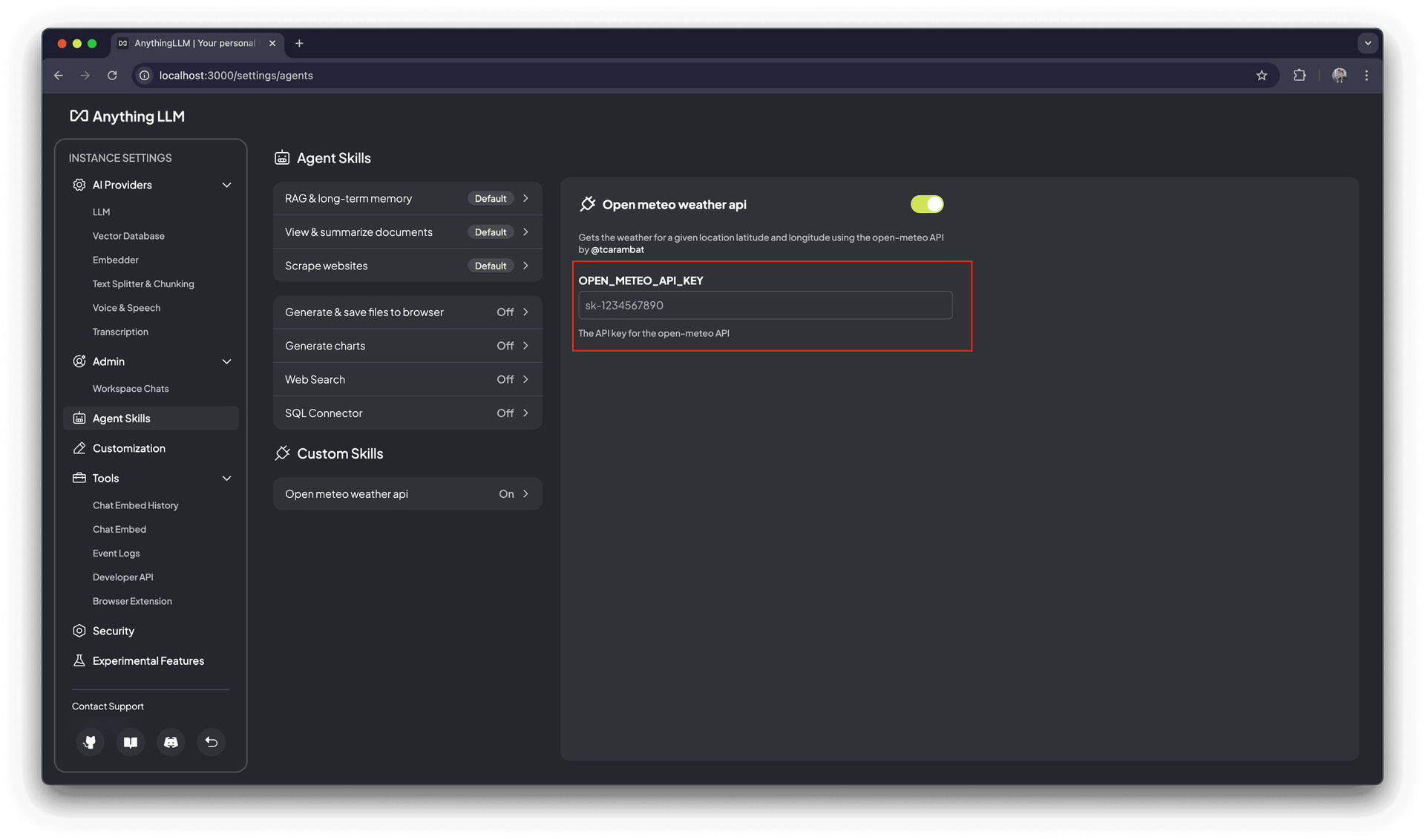 Introduction to custom agent skills ~ AnythingLLM